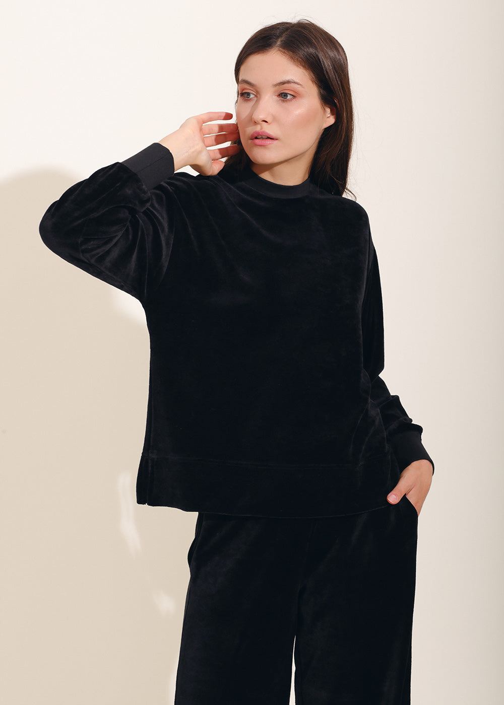 Bluză damă catifea Velvet negru | Sofiaman