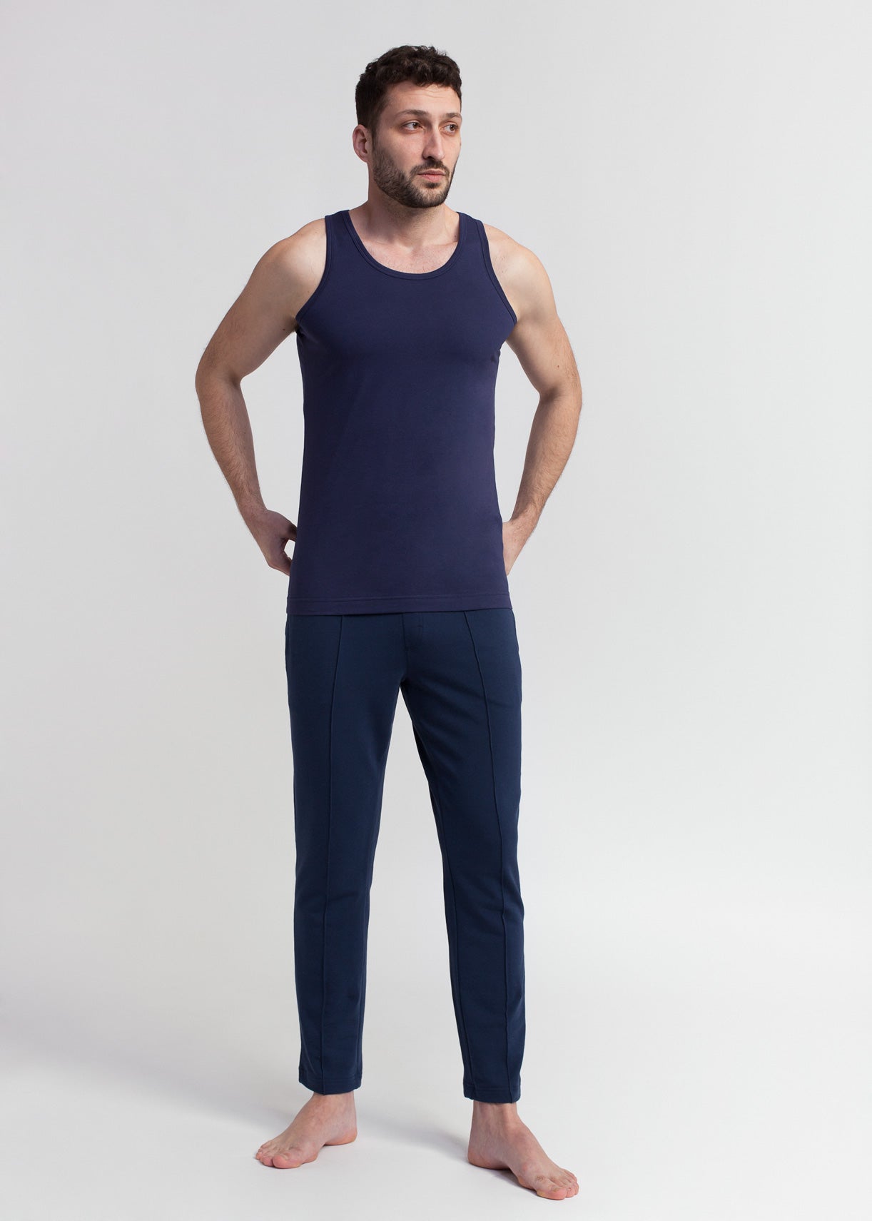 Maiou bărbați Pure Cotton bleumarin | Sofiaman